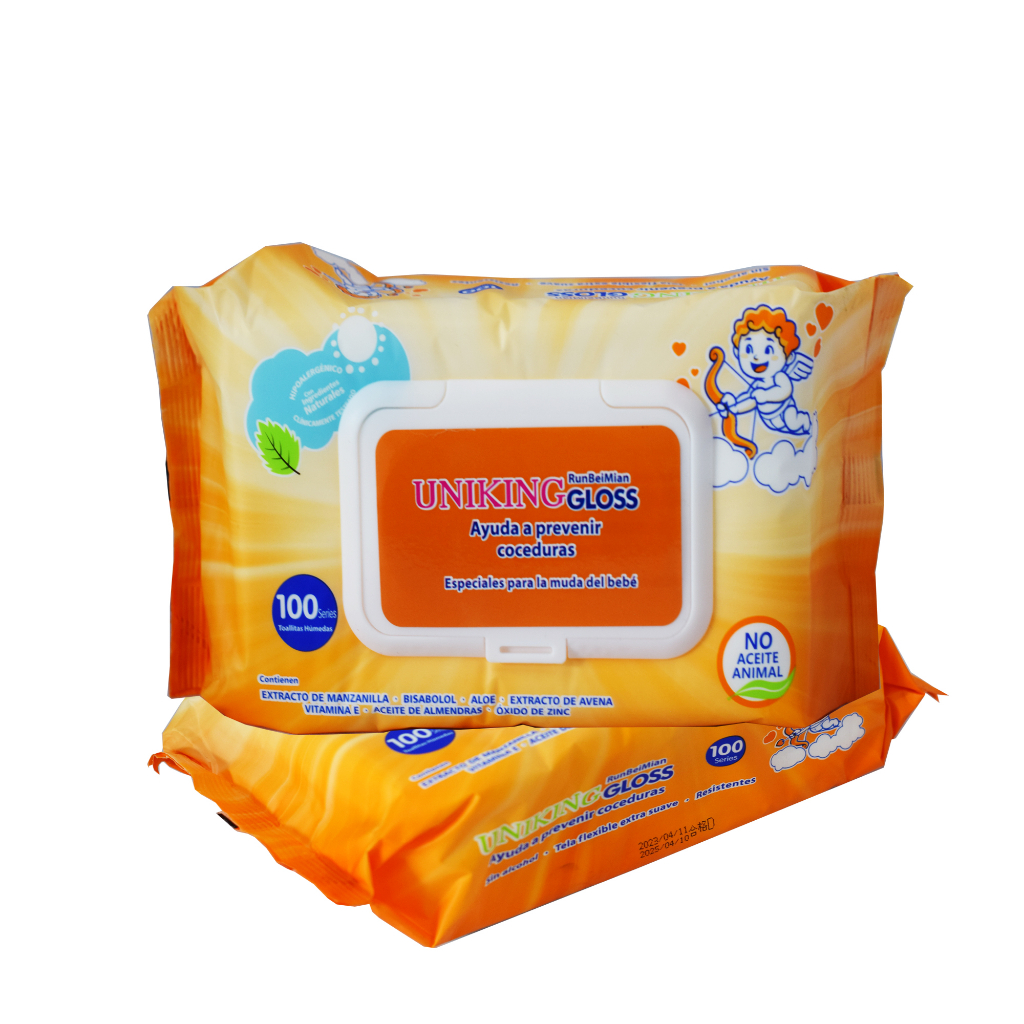 PH SHOP UNIKING RUNBEIMIAN GLOSS ORANGE BABY WIPES 100 SHEETS UK001 ...