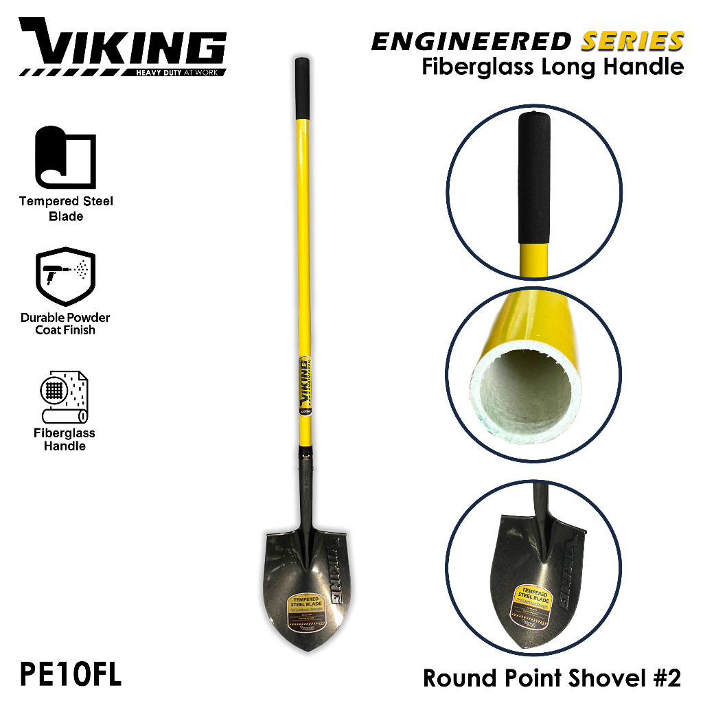 Fiberglass Handle Shovel (Pala) Engineered Series Power D-Grip Heavy ...