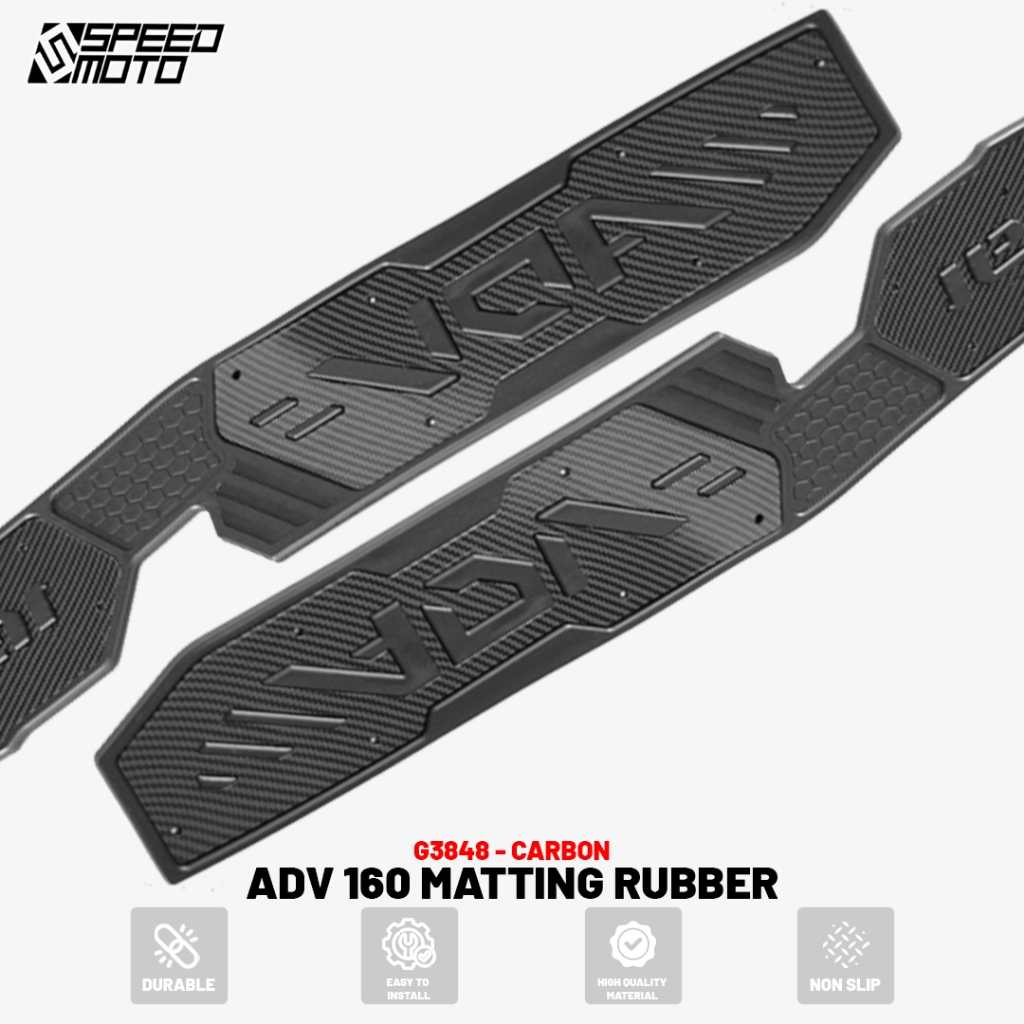 HONDA ADV 160 CNC ALLOY FOOTBOARD RUBBER MATTING WITH WITH BOLTS FOR ...