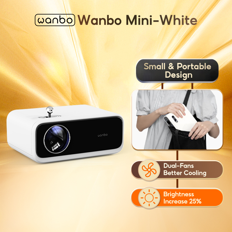 Wanbo Mini 1080p Decoding HD Projector Low Noise Portable Built-in ...