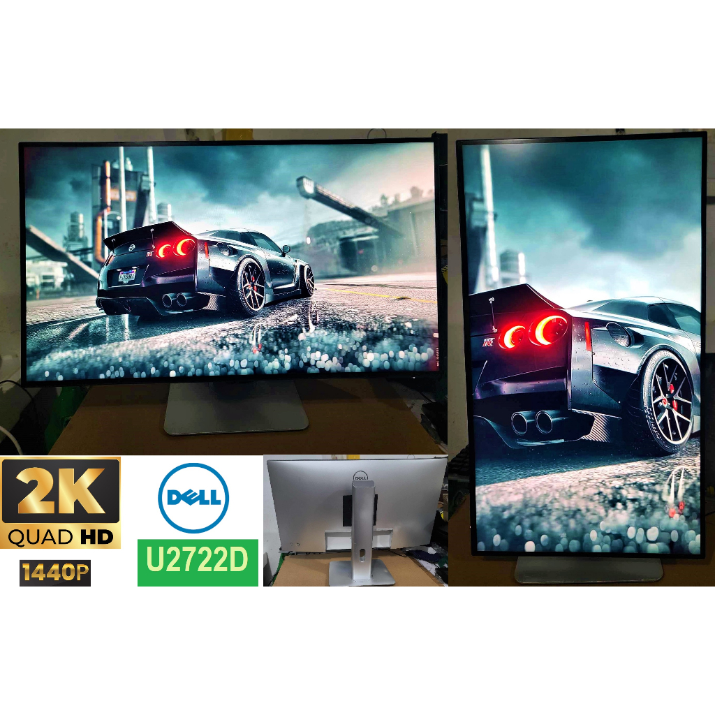 DELL 27" U2722D/ U2722DE 2K Reso QHD 1440p,Frameless IPS monitor,Rotate ...