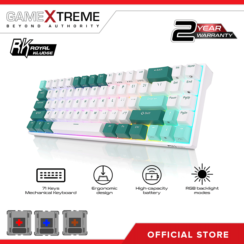 Royal Kludge RK71 Tri Mode RGB 71 Keys Hot Swappable Mechanical ...