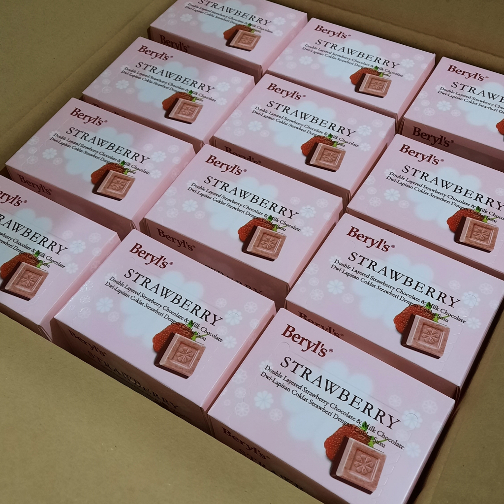 36pcs [60g Wholesale Box] Beryl's Double Layered Strawberry & Milk ...