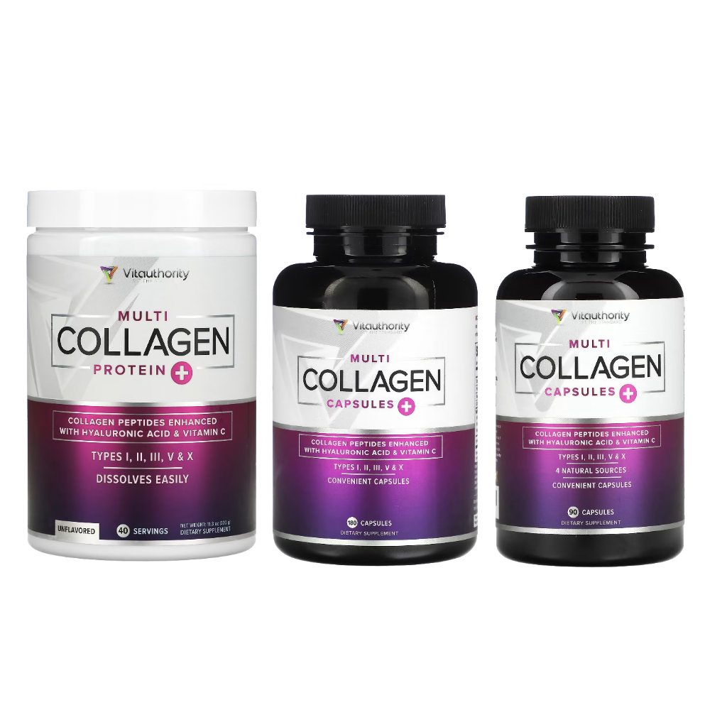 Vitauthority, Multi Collagen Capsules Plus Vitamin C, Hyaluronic Acid, Unflavored | Shopee ...