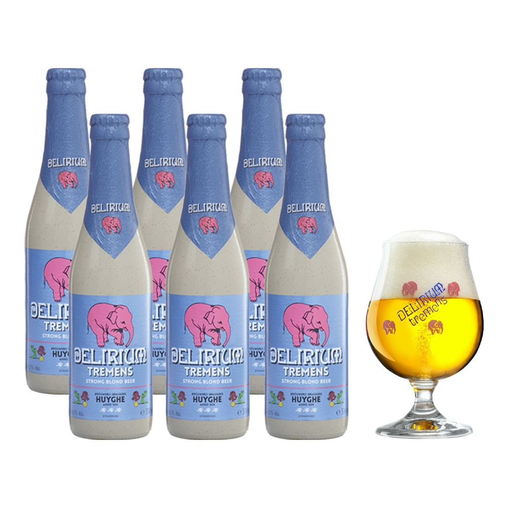 Delirium Tremens 330ml Bottle x6 with FREE Delirium Glass Exp. 10.26. ...