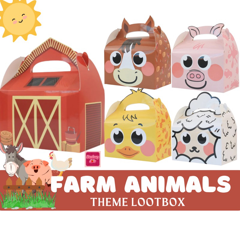 Barnyard Farm Animals Theme Lootbag Lootbox | Shopee Philippines