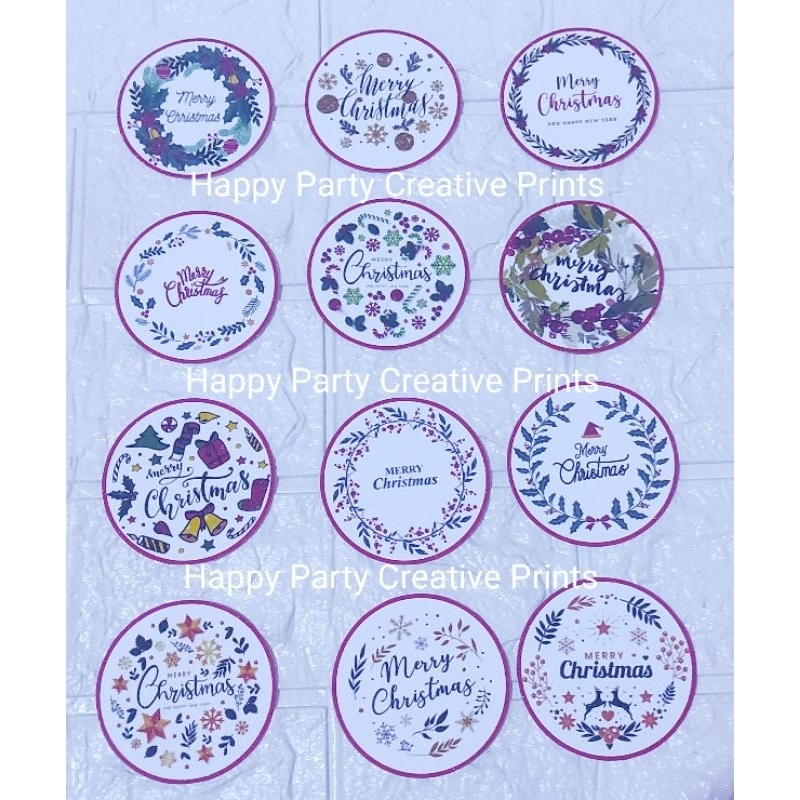 Merry Christmas Cupcake Toppers SET C 12pcs. | Shopee Philippines
