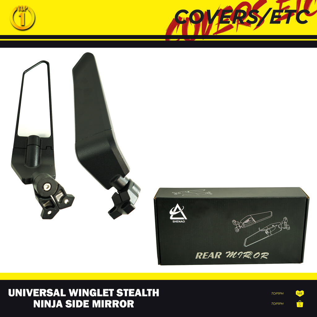 Top1 PH Universal Winglet Stealth Ninja Side Mirror Motorcycle | Shopee ...
