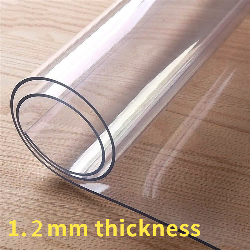 Transparent Table Cover Clear Plastic Cover 1.2mm Thickness PVC Table ...