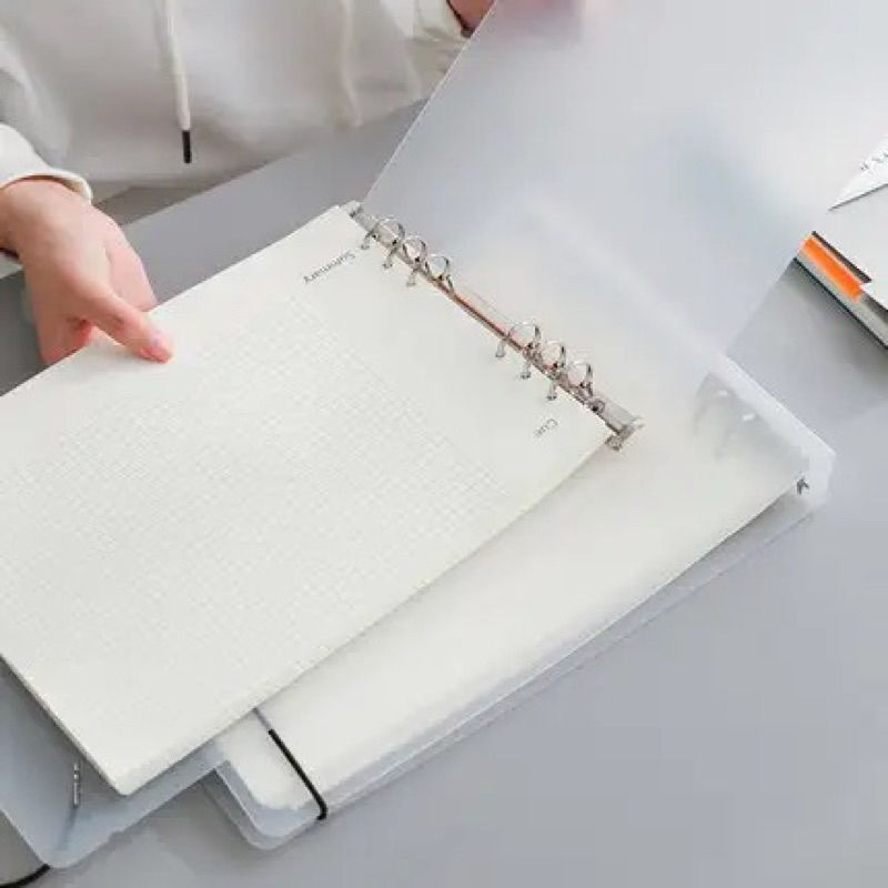 6 Holes B5/A4 Horizontal Loose Leaf Metal Clip Frosted Binder | Shopee ...