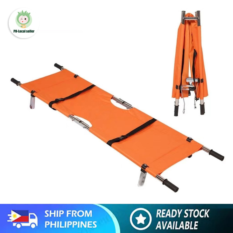 Folding stretcher, portable, with emergency supplies bag | Shopee ...