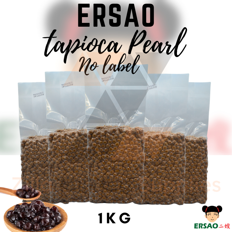 Ersao Tapioca Black Pearl Regular 1kg for Milktea, Milk Tea, Shakes and ...