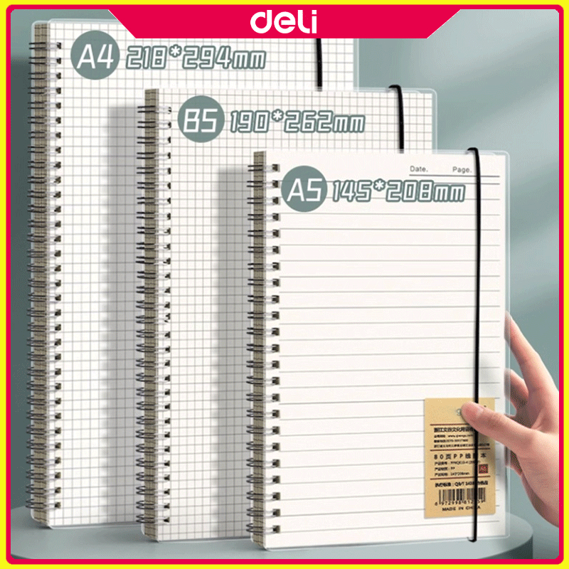 Deli A5 Spiral Note Book Binder Notebook 60 Sheets Notebooks School ...