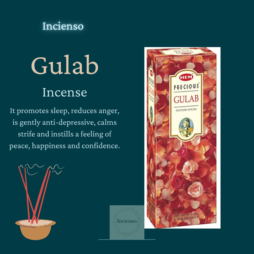 HEM Incense Sticks - GULAB - Authentic & Imported from India - 20 scented sticks per pack ...