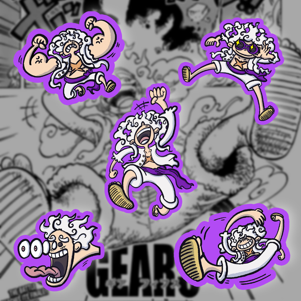 ONE PIECE Gear 5 Luffy Waterproof Vinyl Sticker (5pcs) | Shopee Philippines