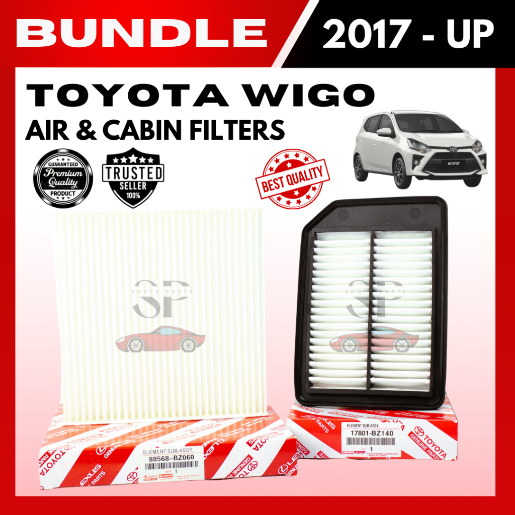 BUNDLE SALE! AIR & CABIN FILTERS for TOYOTA WIGO (2017-UP) (88568-BZ060 ...