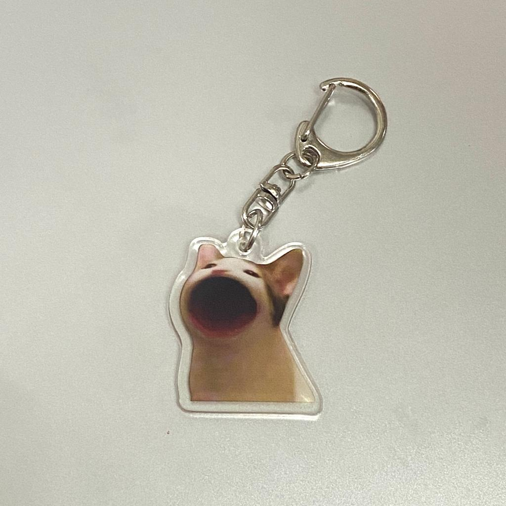 Funny Cute Crying Banana Cat Keychain Acrylic Cartoon Key Ring | Shopee ...