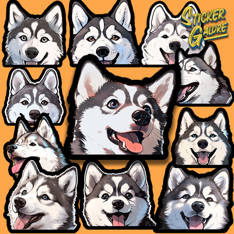 SIBERIAN HUSKY DOG PEEKER STICKERS (WATERPROOF AND SCRATCH PROOF ...