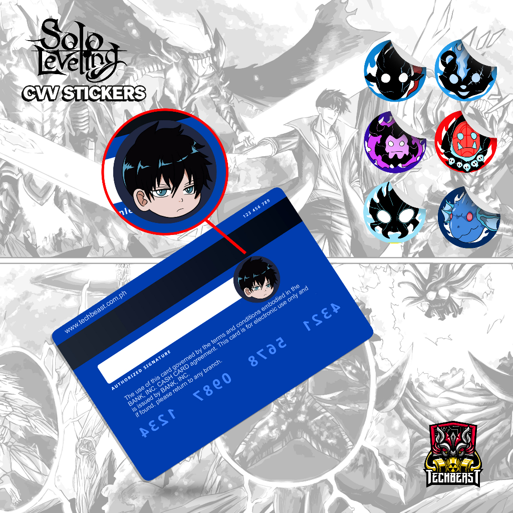 3M Solo Leveling Anime CVV Anti-theft Cover ATM Debit Credit Card Skin ...