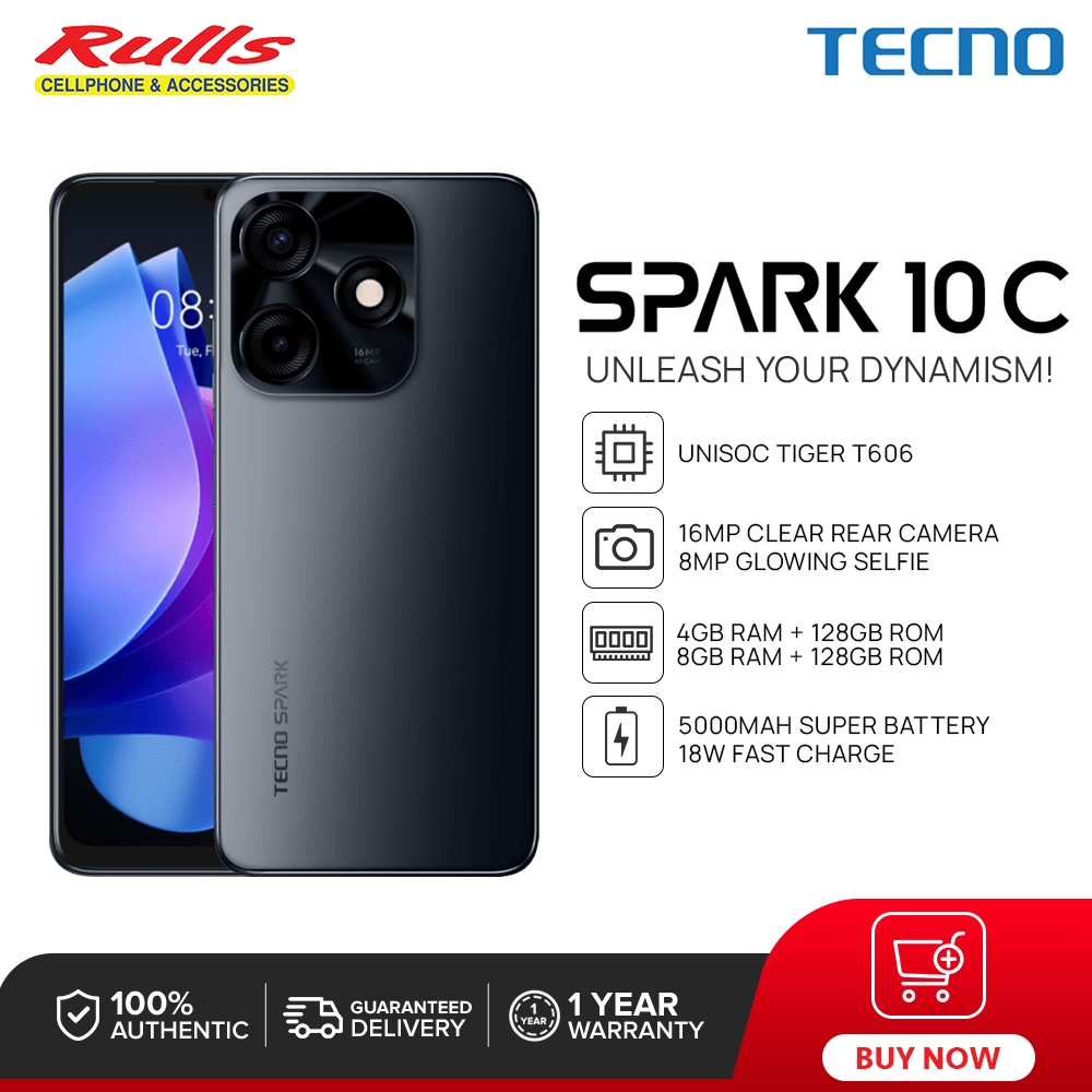 TECNO Spark 10C 4GB+128GB / 8GB+128GB 16MP Clear Rear Camera Smartphone ...