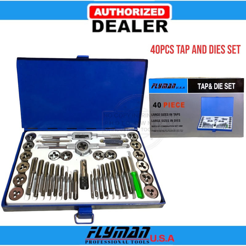 Flyman Tools 40 Pcs Tap And Dies 40 Pcs Handtaps | Shopee Philippines