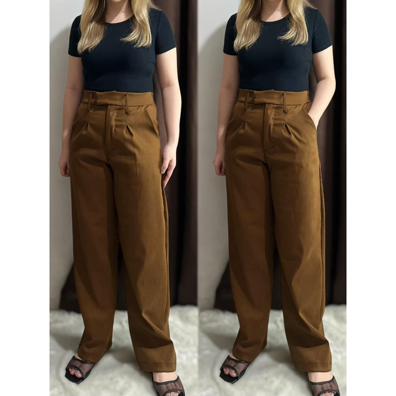 Woven Basic Trouser Pants | Shopee Philippines