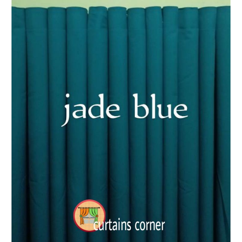 KATRINA PLAIN CURTAIN JADE BLUE-6FT,7FT LONG | Shopee Philippines