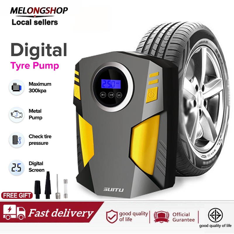 12V Portable Tire Inflator Digital Portable Car Tire Inflator Pump Air ...