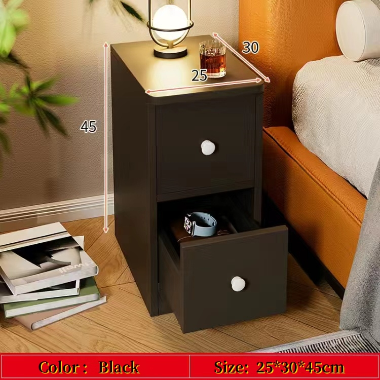 Nordic Concise Modern Bedside Tables Solid Wood Bedroom Storage Mini ...