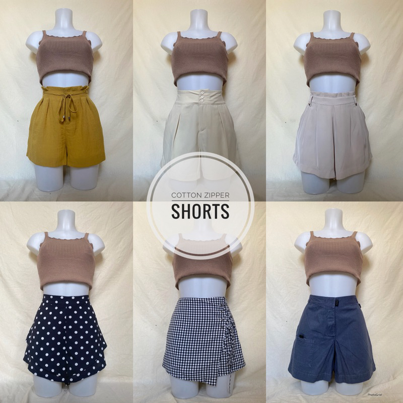 (3)cotton zipper shorts | Shopee Philippines