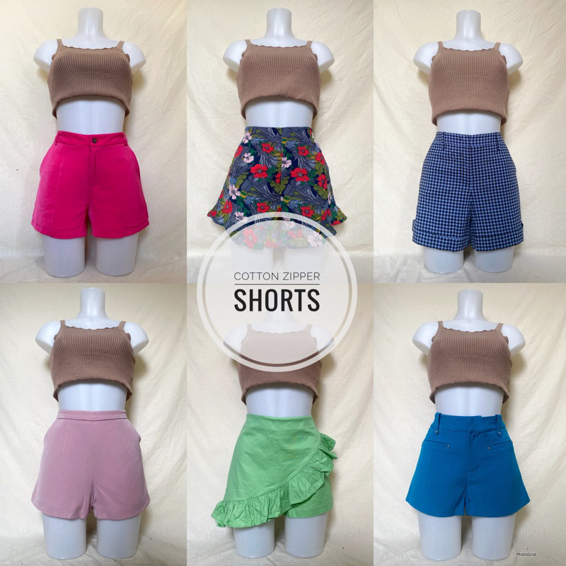 (4)cotton zipper shorts | Shopee Philippines