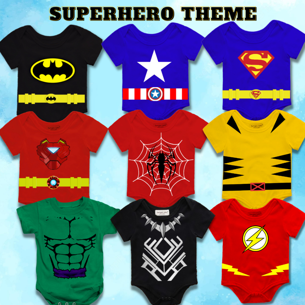 Cotton Baby Romper Monthly Milestone Superhero Theme Solo | Shopee ...