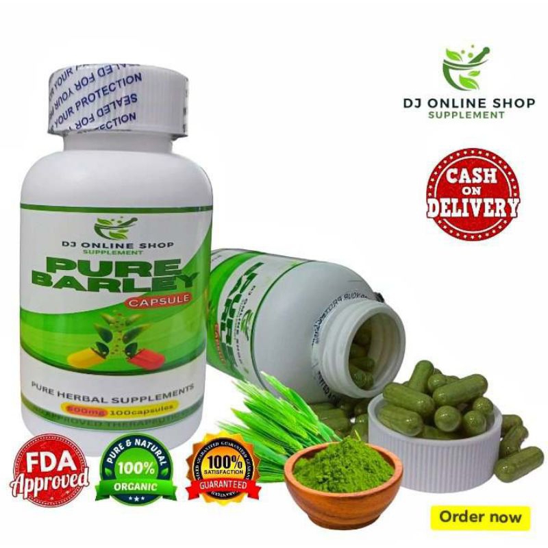 ORGANIC BARLEY CAPSULE (500mg) Pure herbal Capsule FDA Approved 100 ...