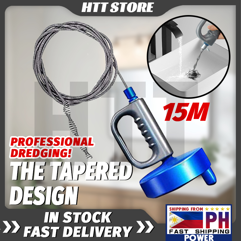 Drain Unblocker Tool Clog Flexible Auger Snake Rod SinkTub Sewer ...