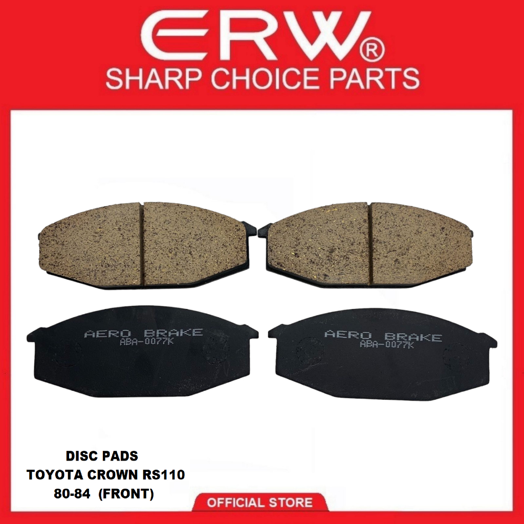 DISC PADS Replacement part no:.( 0077K ) TOYOTA CROWN RS110 80-84 FRONT ...