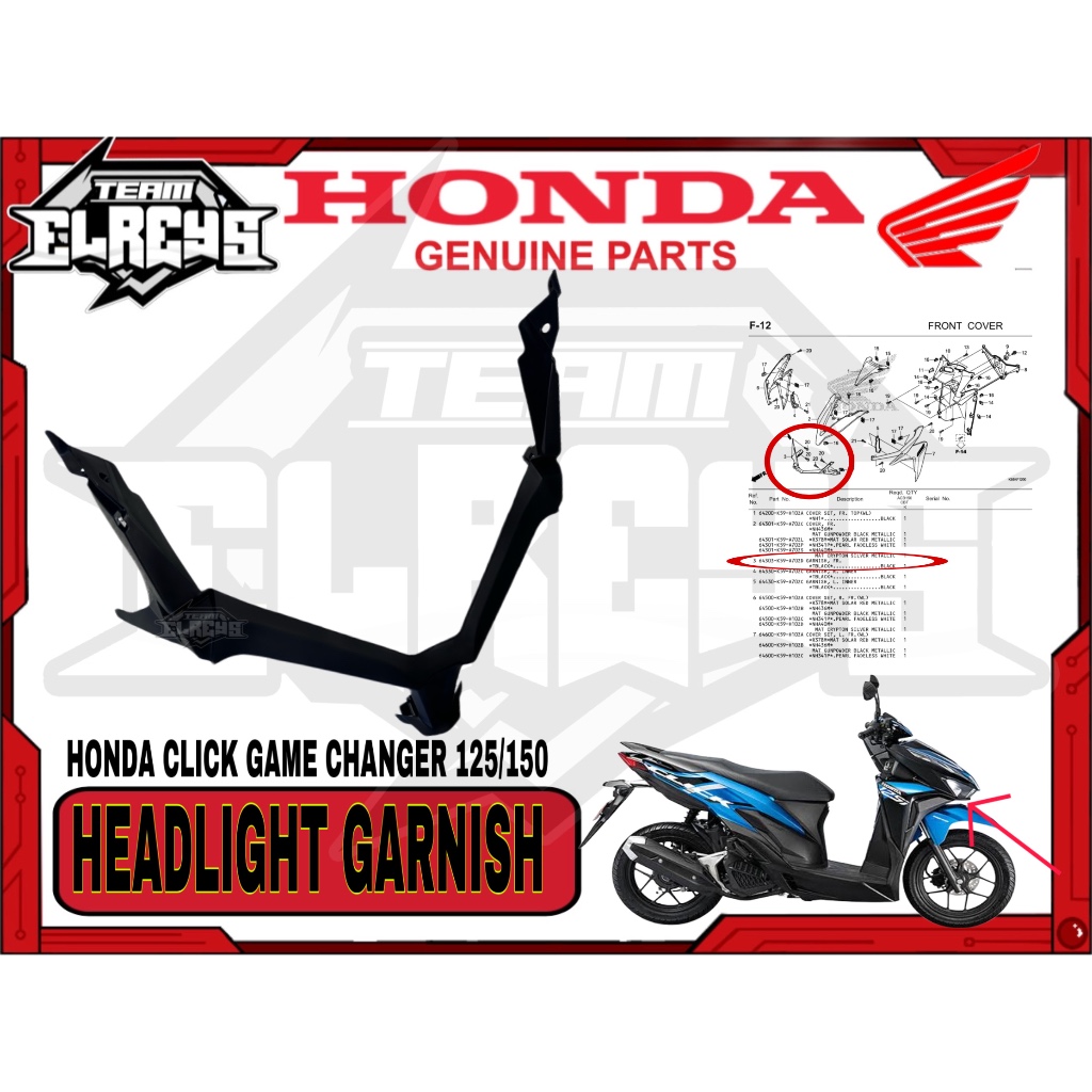 HONDA STOCK HEADLIGHT GARNISH FOR CLICK GC 125/150 | Shopee Philippines