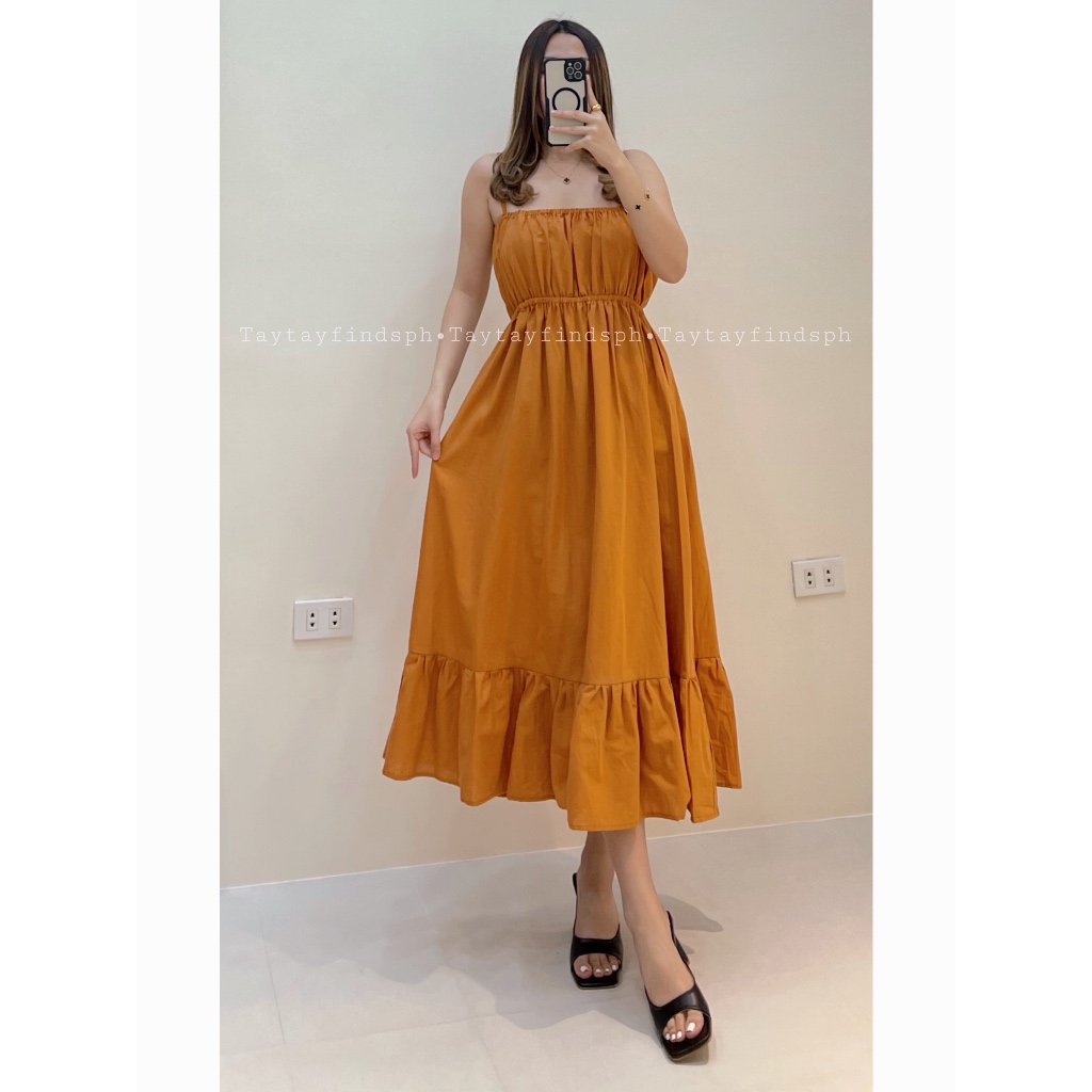 CINDY BUBBLE TUBE LINEN MAXI DRESS | taytayfindsph | Shopee Philippines