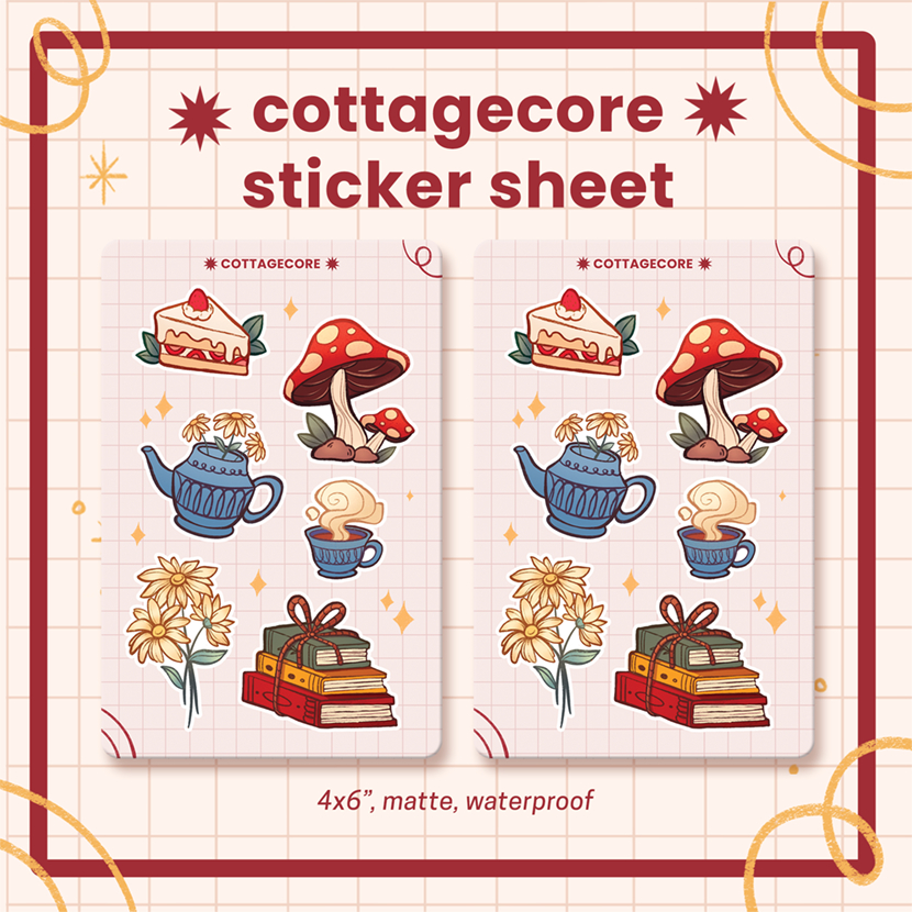 Vintage Cozy Cottagecore | Matte Sticker Sheet | Bujo / Bullet Journal ...