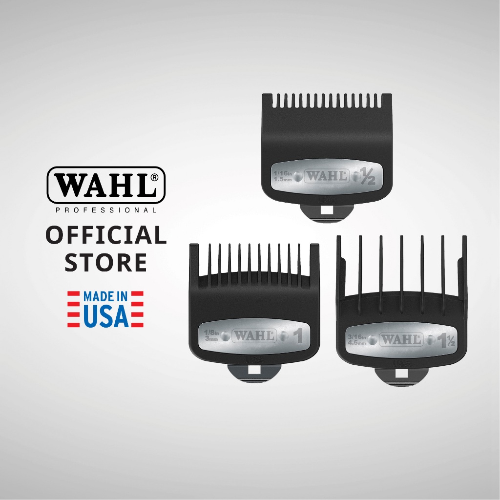 Wahl Premium Cutting Guide Combs 3pcs (#1/2, #1, #1 1/2) - Hair Clipper ...