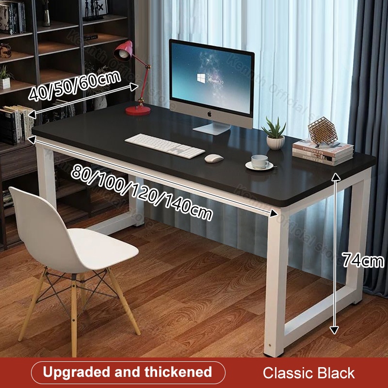 Computer Table Desk, 140/120/100/80cm Solid Wood Furniture Home Study ...