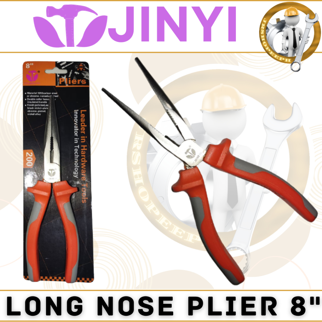 Jrshopeeph Jinyi Long Nose Plier 8'' (Plais) Double Color Heavy Duty ...