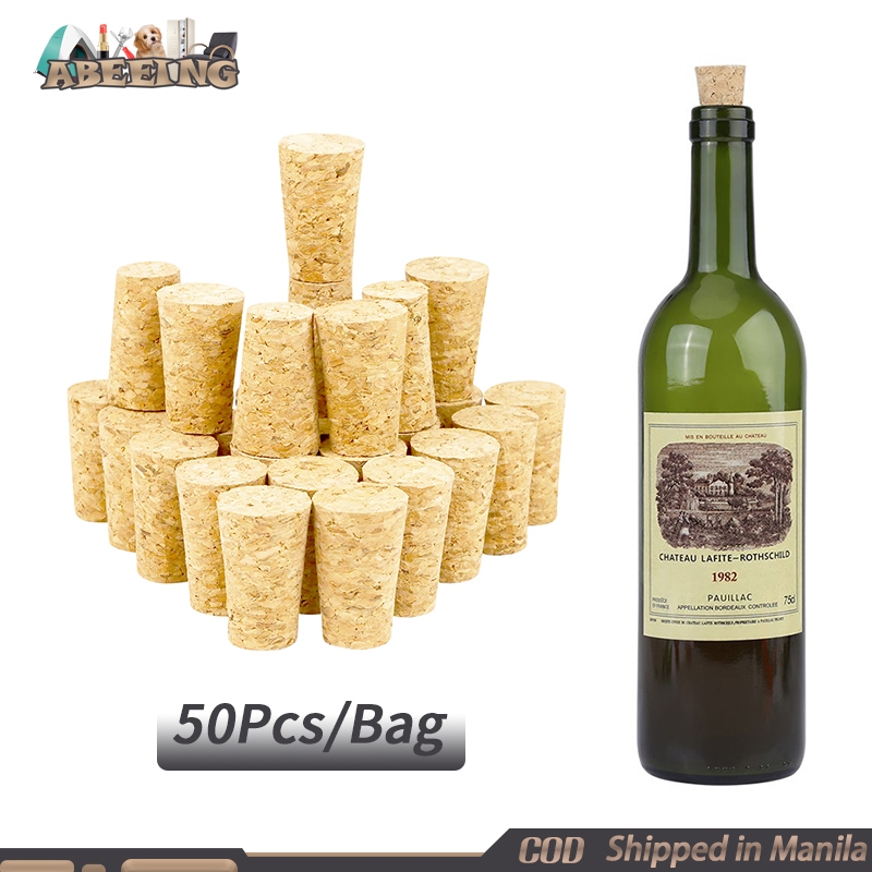 50Pcs Natural Wood Wine Cork for Wine Beer Bottles Cone Type Wine Bot ...