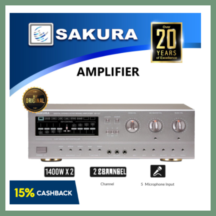 Sakura AV-737 Stereo Mixing Amplifier Professional 1400W Amplifier Or Music Videoke | Shopee ...