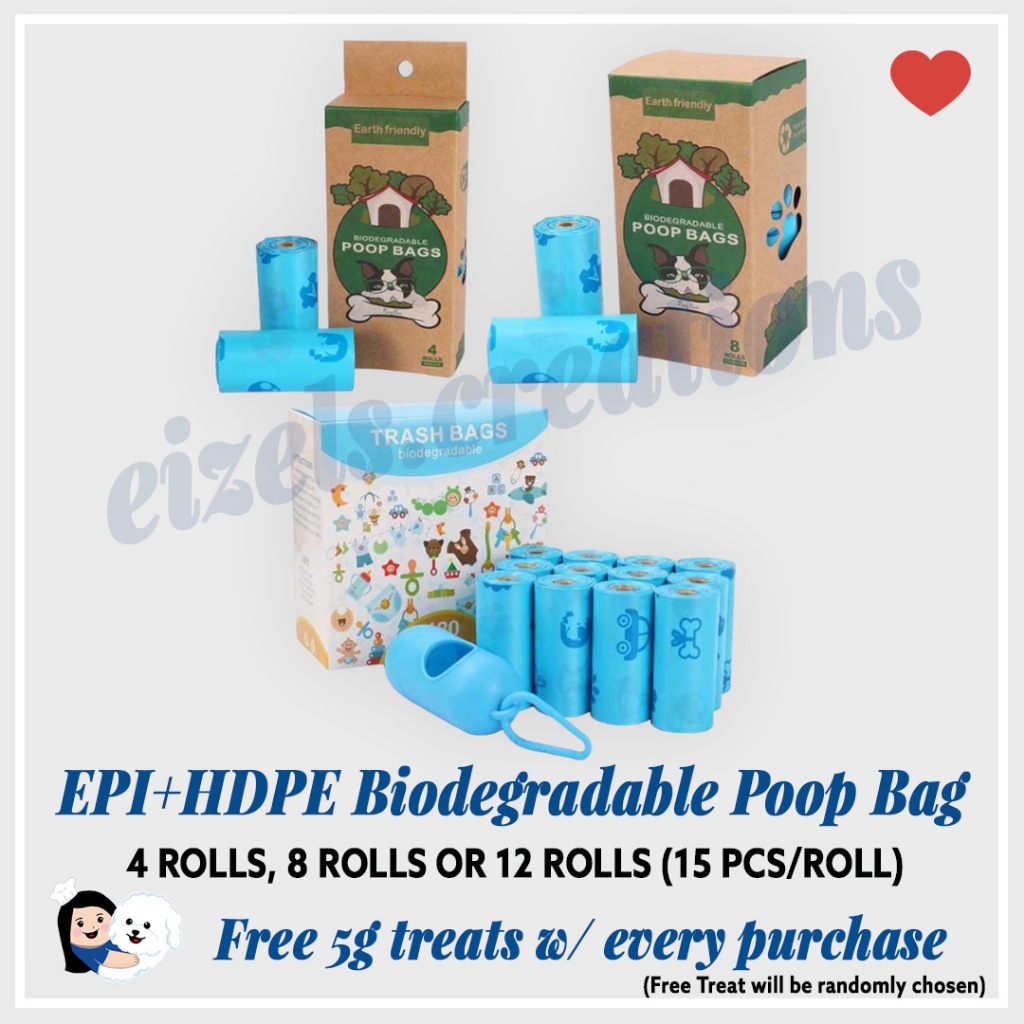 Environment Friendly Biodegradable EPI+HDPE Poop Bag for Dogs (Free 5g ...