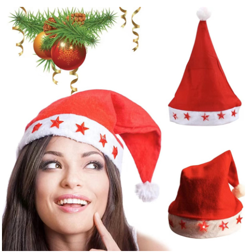 Lighting8-1PCS Christmas Xmas Santa Claus Hat Christmas Cap With ... Lighting8-1PCS Christmas Xmas Santa Claus Hat Christmas Cap With ...