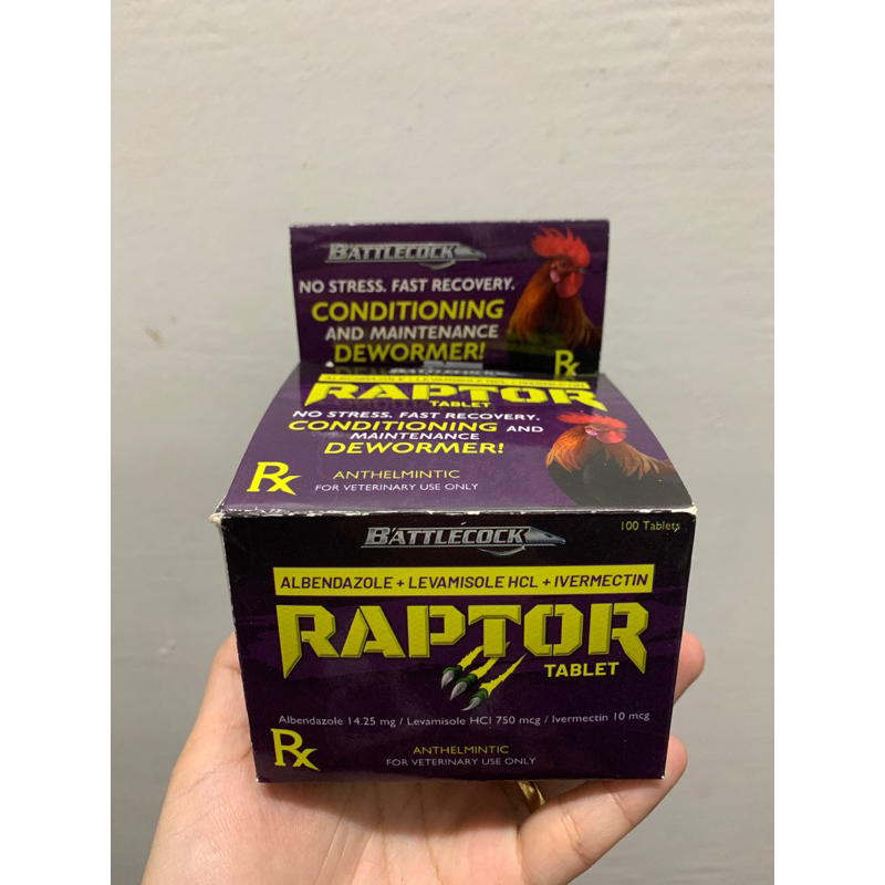 BATTLECOCK RAPTOR TABLET DEWORMER FOR CHICKEN & PIGEON (1 BOX/100 ...