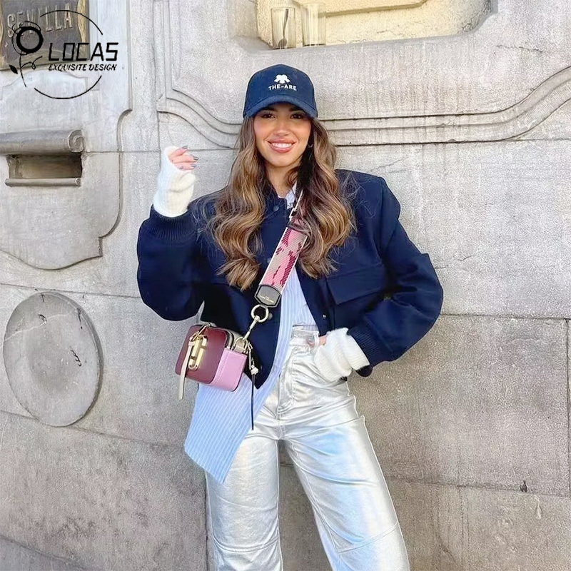LOCAS Ladies Cropped Two Large Pockets Casual Coat Korean Casual Blazer ...