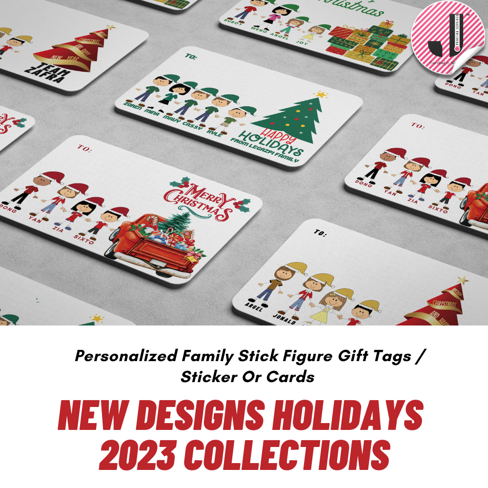 CHRISTMAS GIFT TAGS NEW DESIGNS | 2023 COLLECTIONS | FAMILY STICK ...