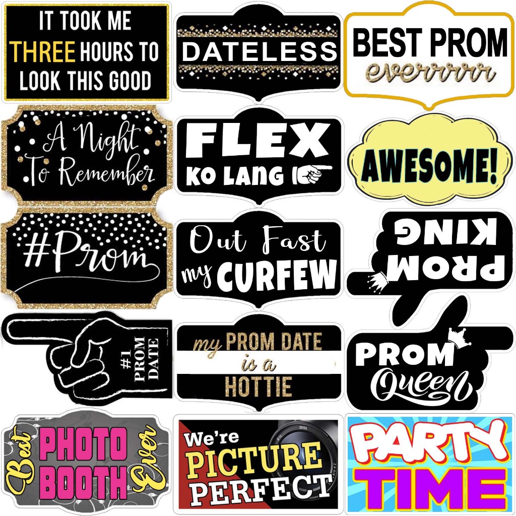 Prom Night Photobooth Props all time in 1.5mm sintraboard | Shopee ...