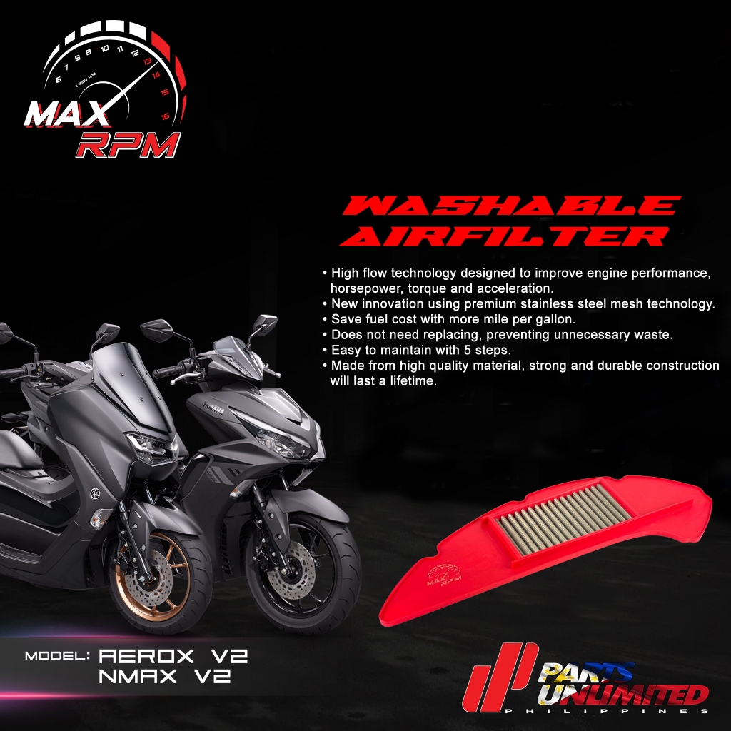 MAX RPM AIR FILTER FOR YAMAHA AEROX V2 NMAX V2 | Shopee Philippines